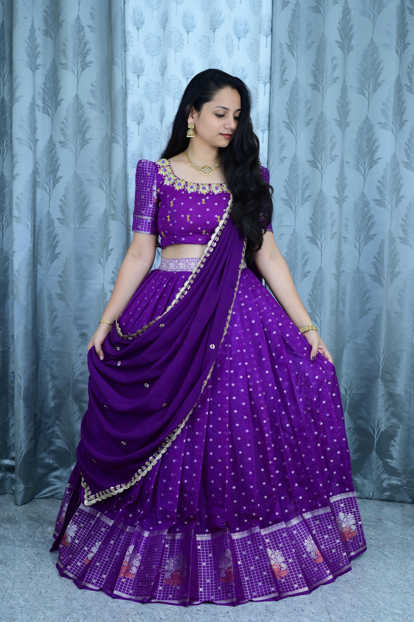 Maggam Lehengas with Eligent Work – KVS FASHION BOUTIQUE